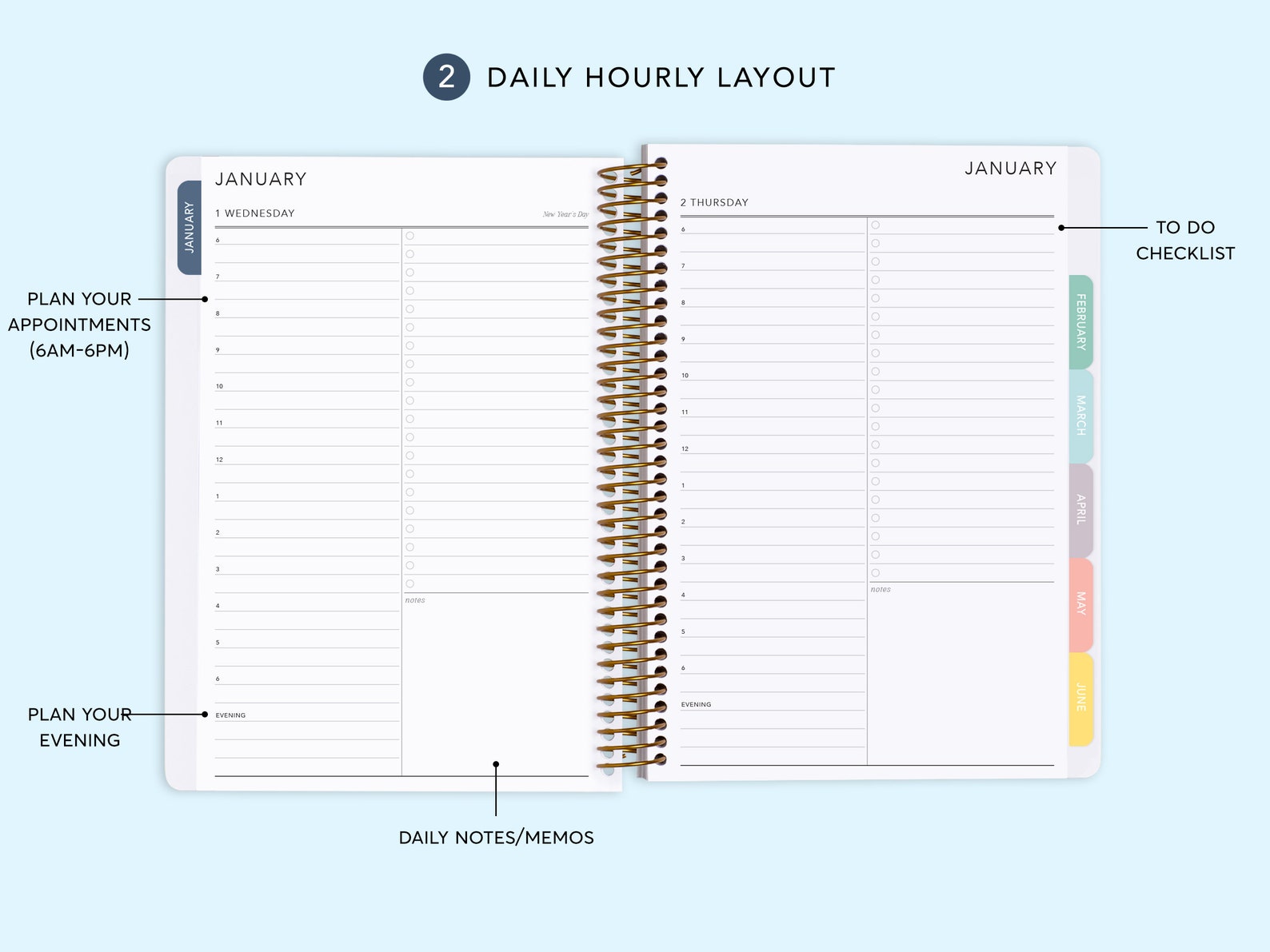 DAILY PLANNER - Personalized Productivity Planner - 2026 - 6x9 Hourly ...