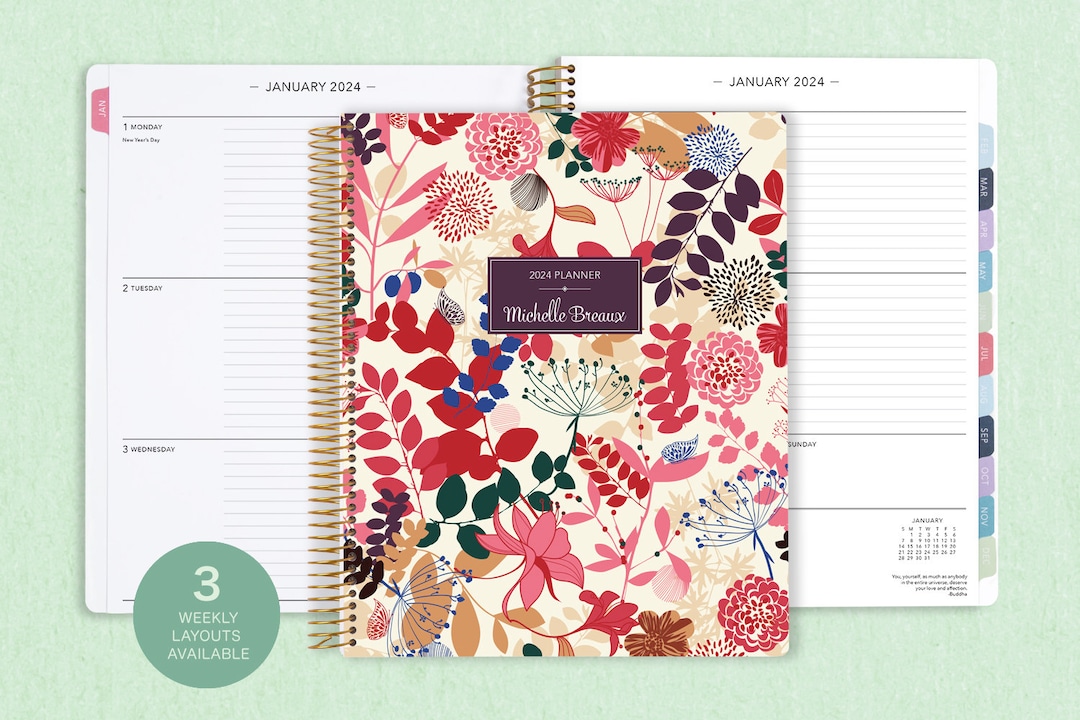 8.5x11 Weekly Planner 2024 2025 Choose Your Start Month 12 Month ...