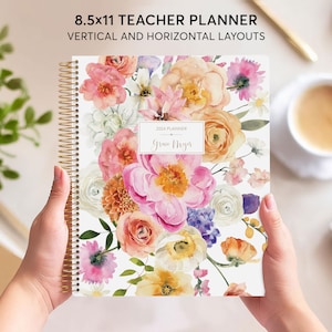 TEACHER PLANNER 2025-2026 - Vertical or Horizontal Layout 8.5x11 ...