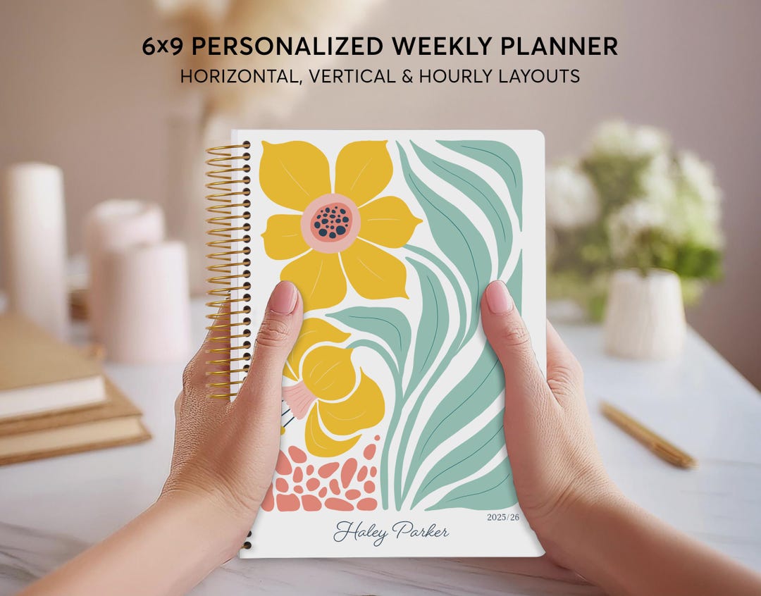 Personalized Weekly Planner 2026 - 12 Month Calendar - 6x9 Weekly ...