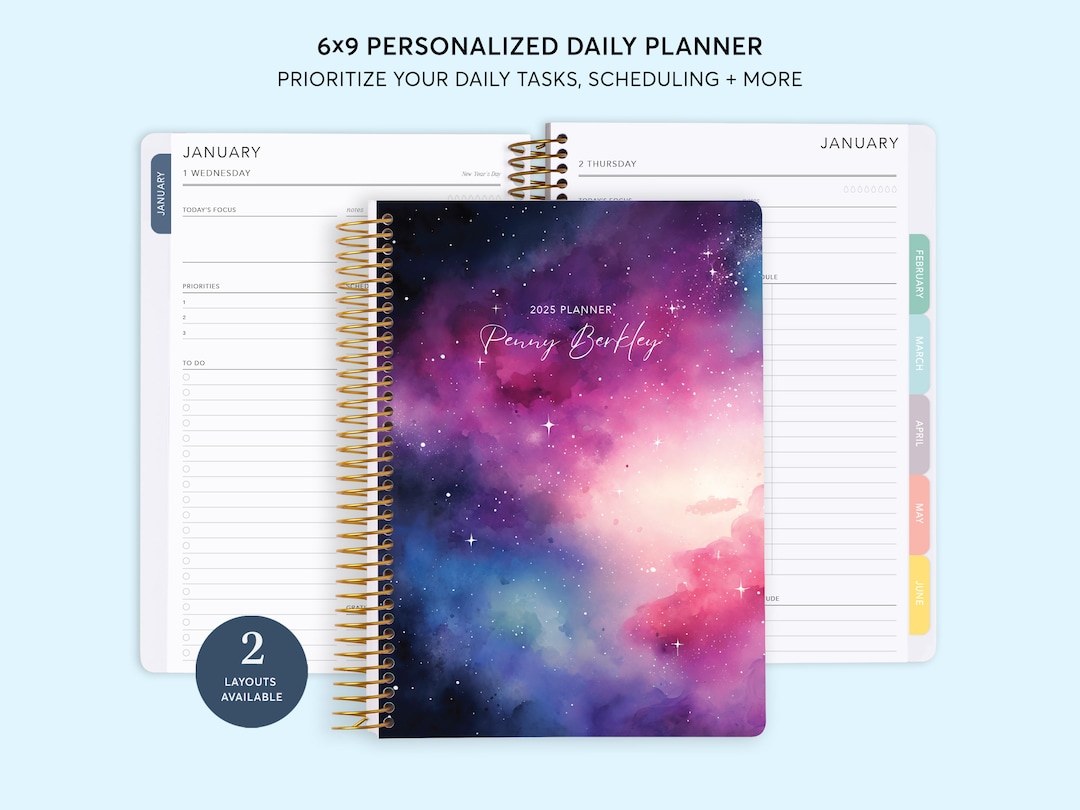 DAILY PLANNER - Personalized Productivity Planner - 2026 - 6x9 Hourly ...
