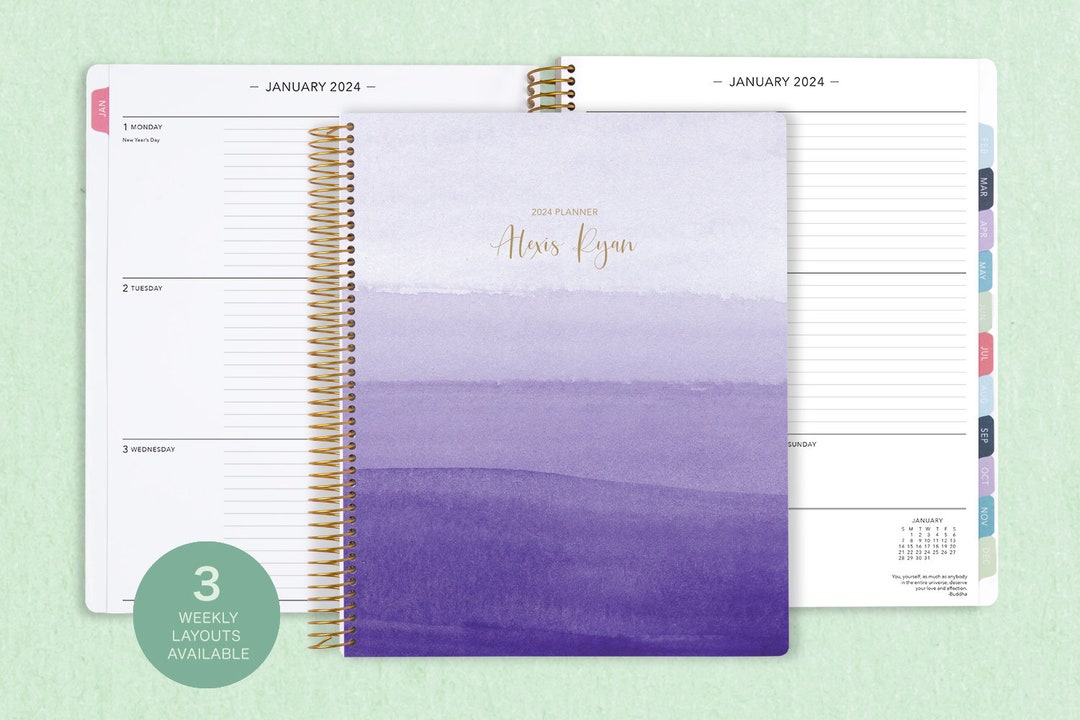 8.5x11 Weekly Planner 2024 2025 Choose Your Start Month 12 Month ...