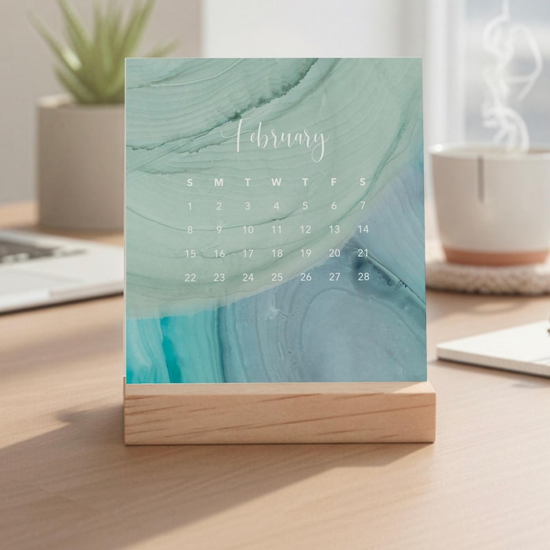 2026 Desk Calendar With Stand | Choose Your Start Month | Office Decor ...