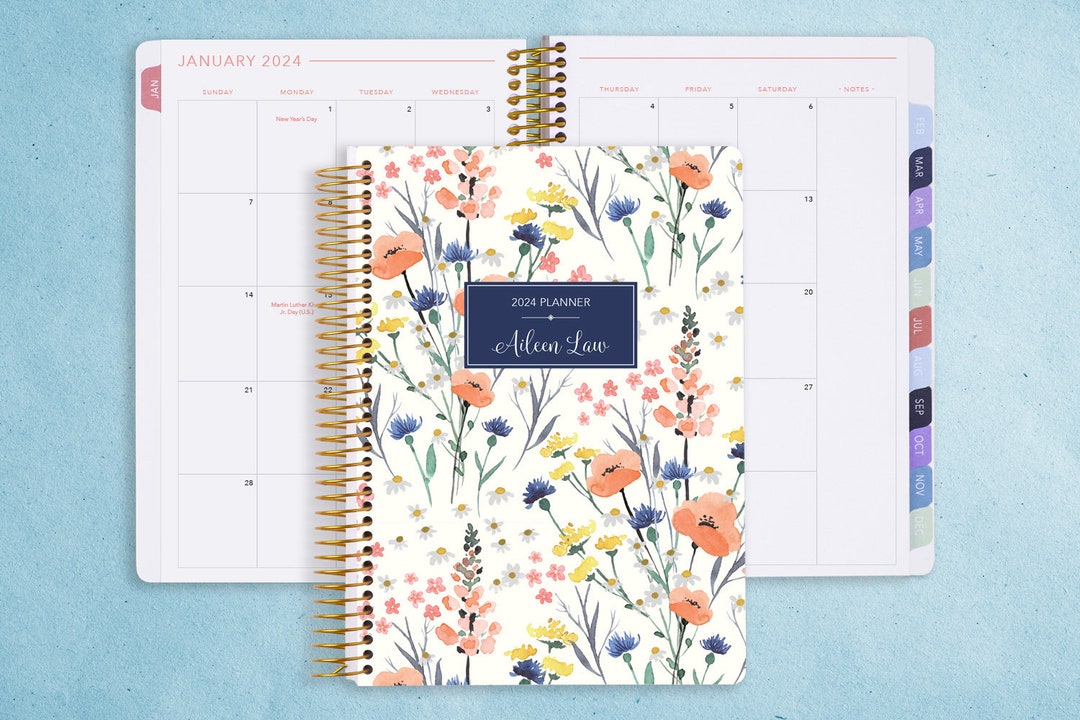 MONTHLY PLANNER Notebook Personalized 6x9 Planner 2023 2024 No Weekly ...
