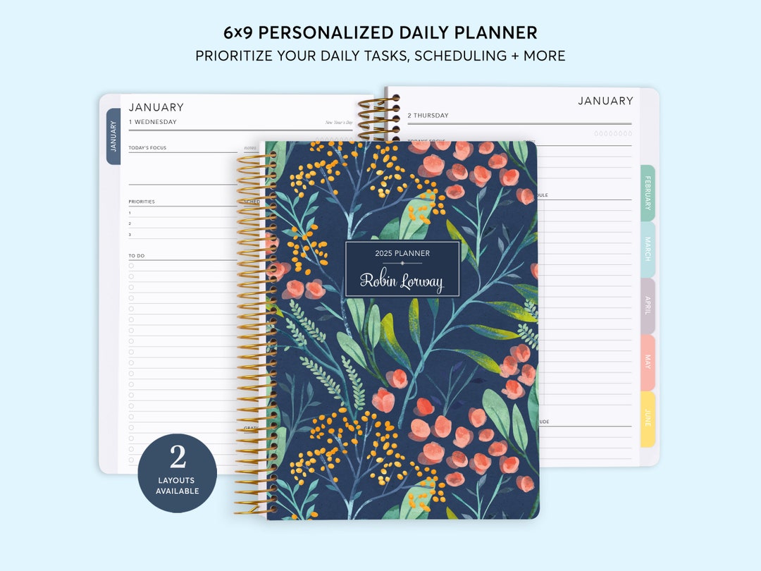 DAILY PLANNER - Personalized Productivity Planner - 2025 2026 - 6x9 ...