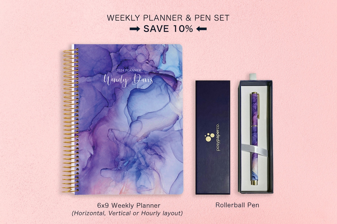Personalized Planner Gift Set 2024-2025 Weekly Planner Bundle ...