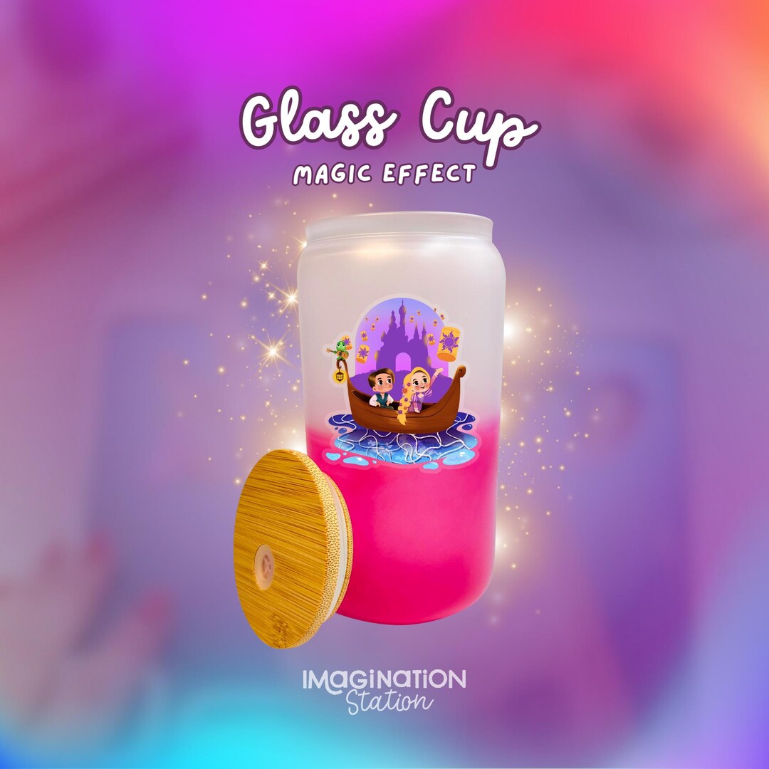 Frosted Color Changing Glass Cup – Magic Tumbler With Sticker - Etsy