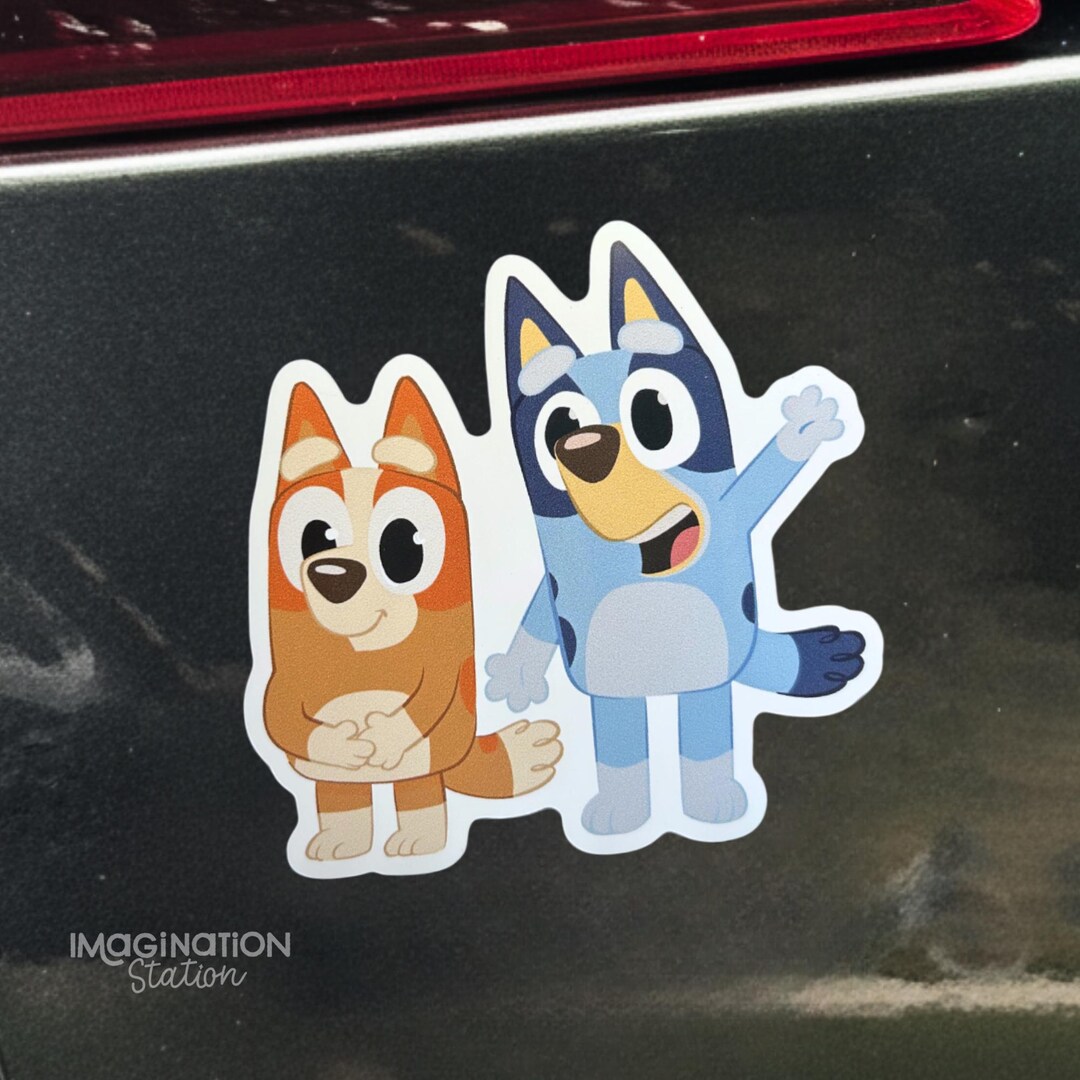 Bluey & Bingo Car and Fridge Magnet: Weatherproof Vinyl. - Etsy