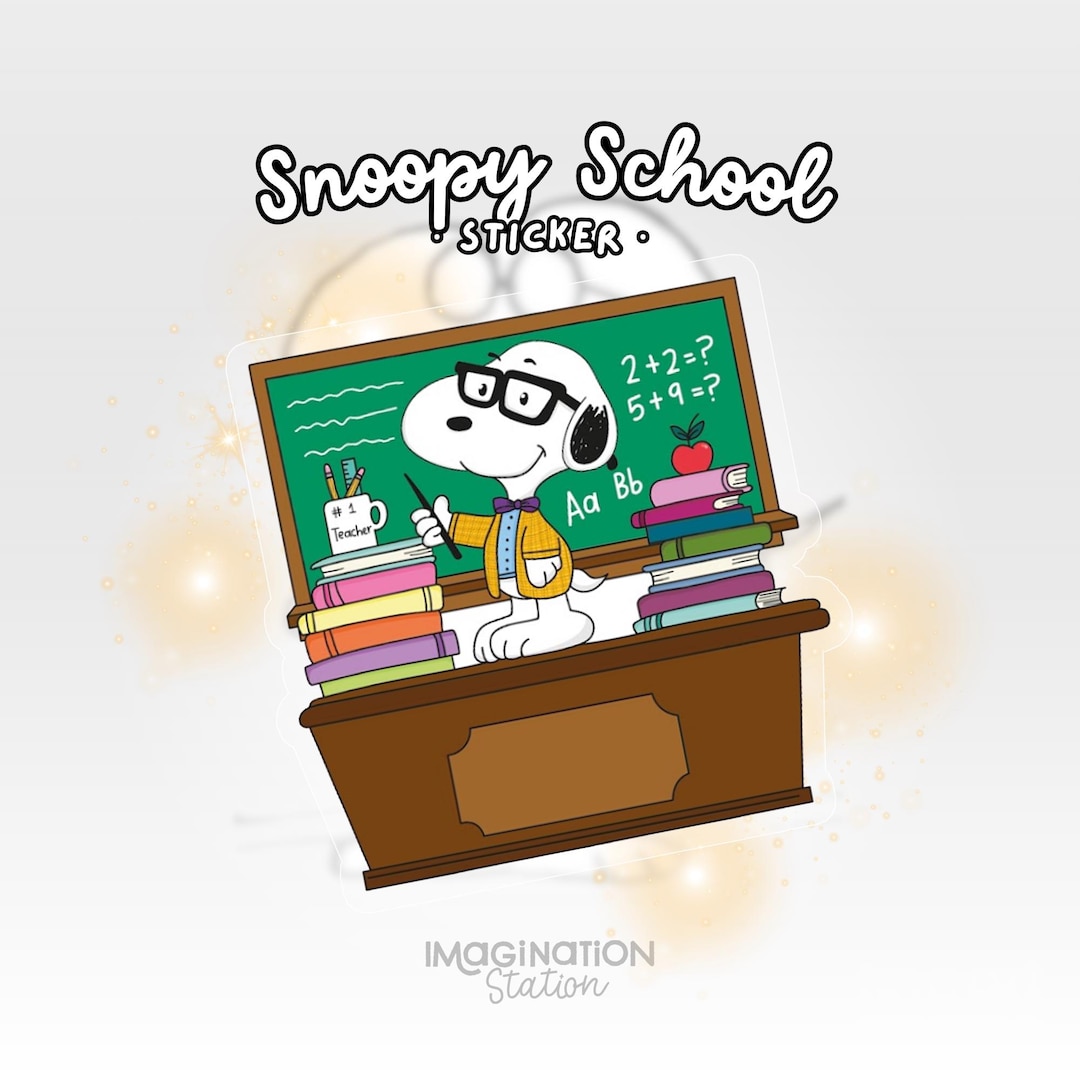 Snoopy Teacher Sticker: Glitter Glossy Vinyl Decal. - Etsy