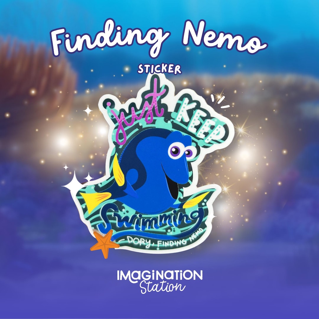 Dory Finding Nemo Inspired Sticker – Mirror Glossy Waterproof Vinyl ...