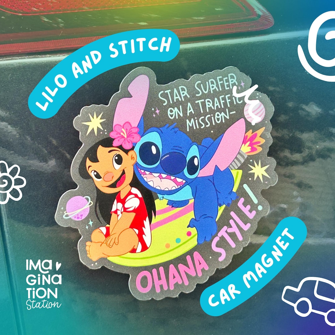 Lilo and Stitch Car Magnet Ohana Quote Waterproof Cute Disney Vehicle ...