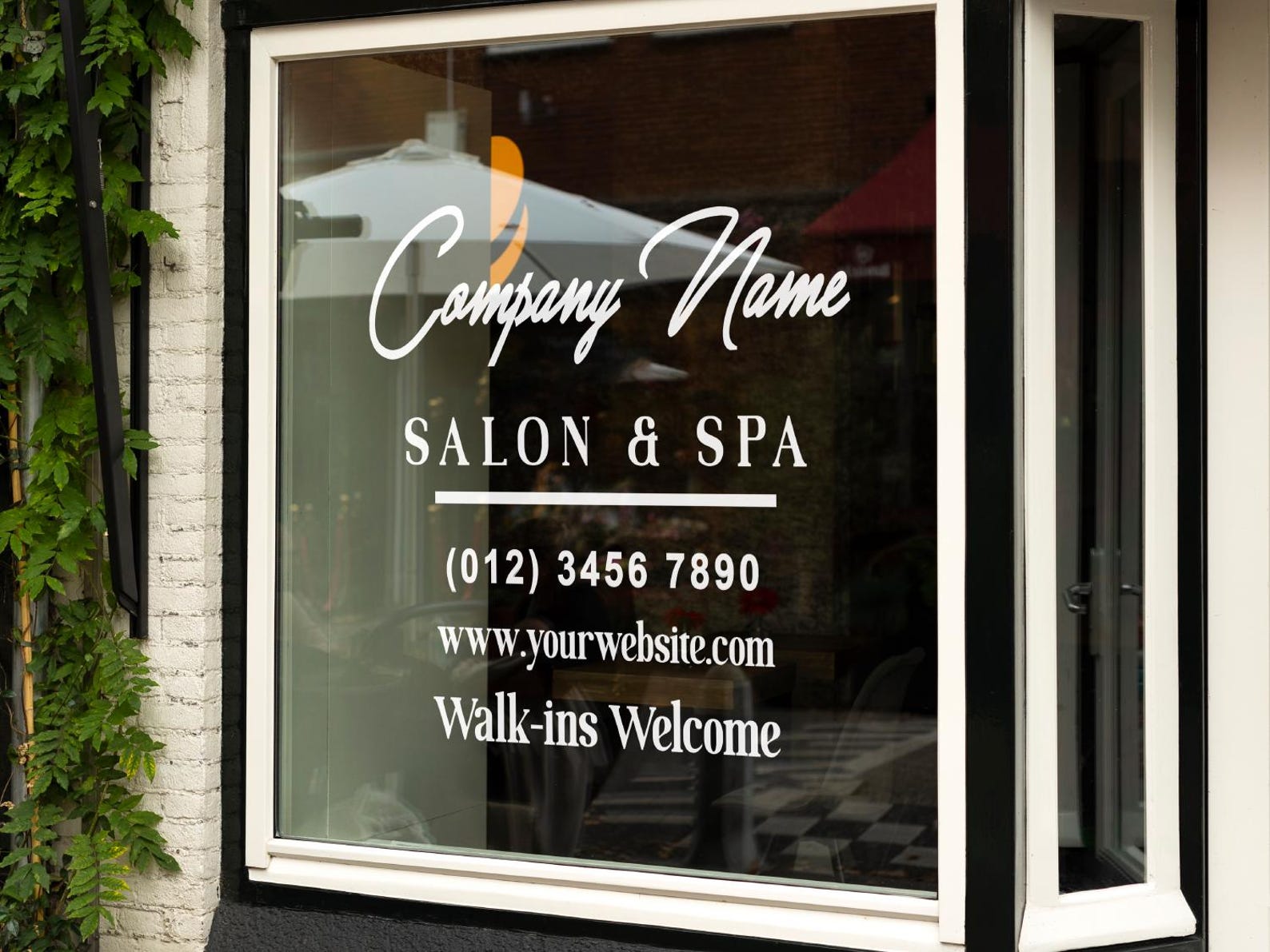 Personalized Window Sign - Your Company Name or Logo Storefront Vinyl Sticker Window Door ...