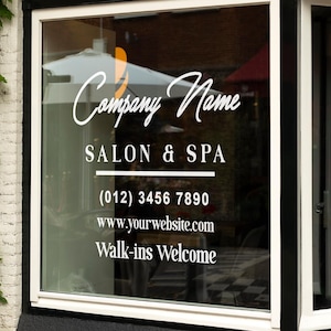 Personalized Window Sign - Your Company Name or Logo Storefront Vinyl ...