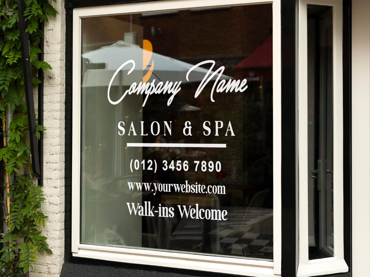 Personalized Window Sign Your Company Name or Logo Storefront Vinyl ...