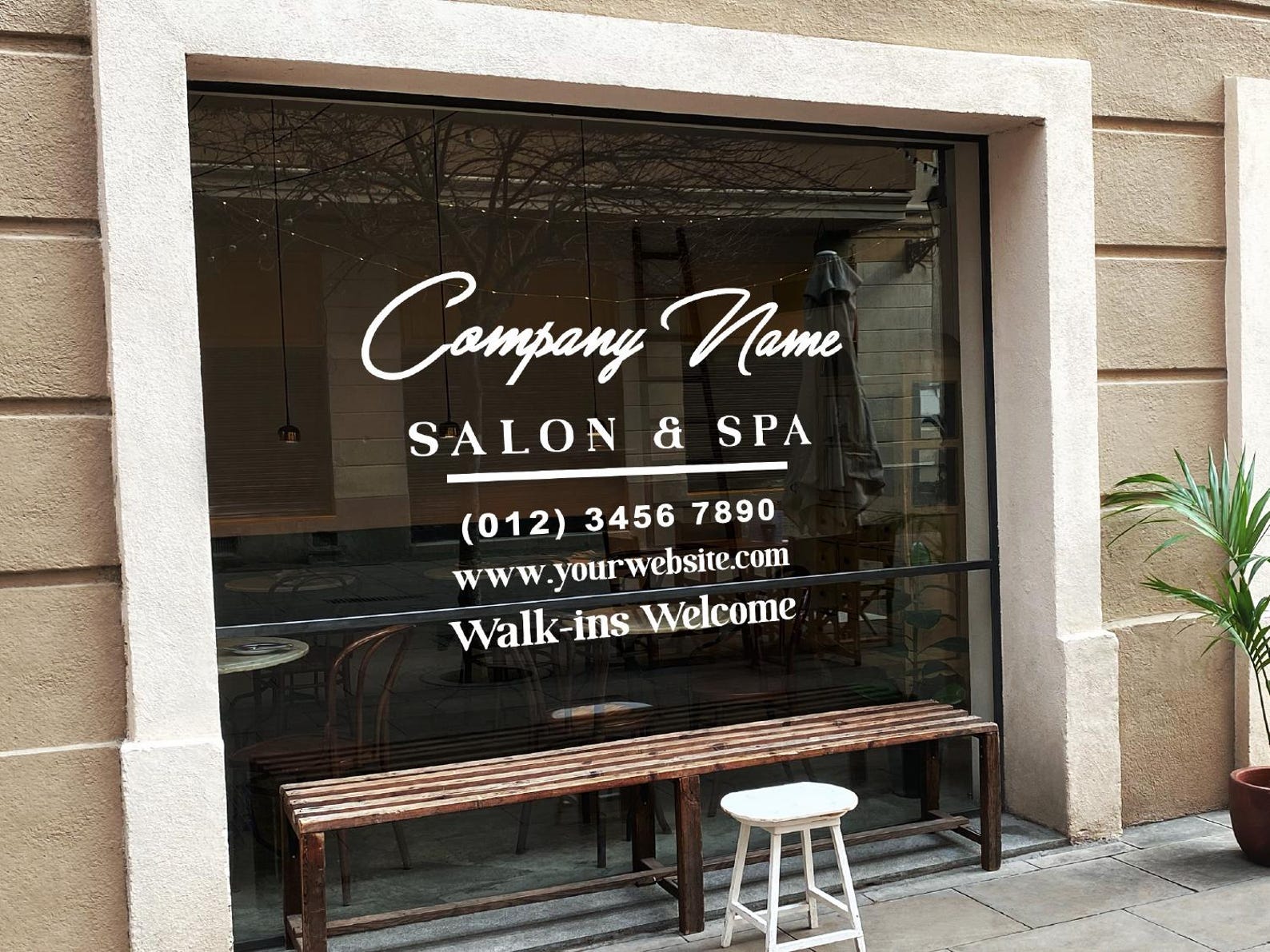 Personalized Window Sign - Your Company Name or Logo Storefront Vinyl Sticker Window Door ...