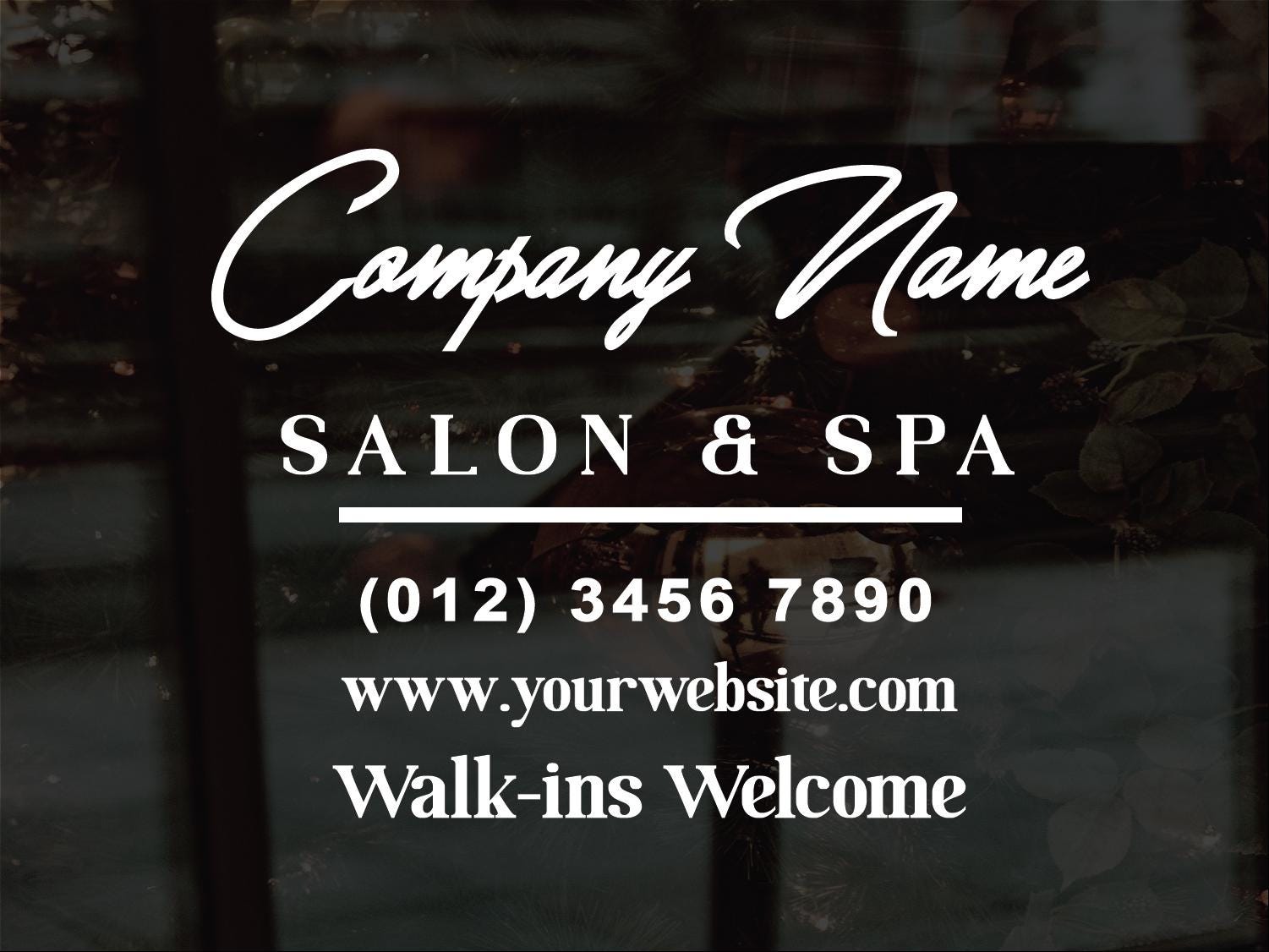 Personalized Window Sign - Your Company Name or Logo Storefront Vinyl ...