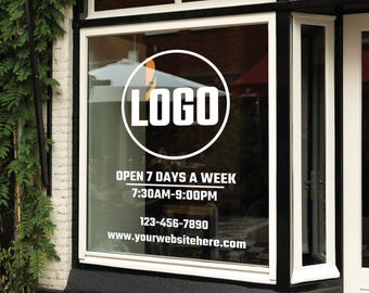 Storefront Logo Sign - Business Logo Decal - Vinyl Sticker Window Door ...