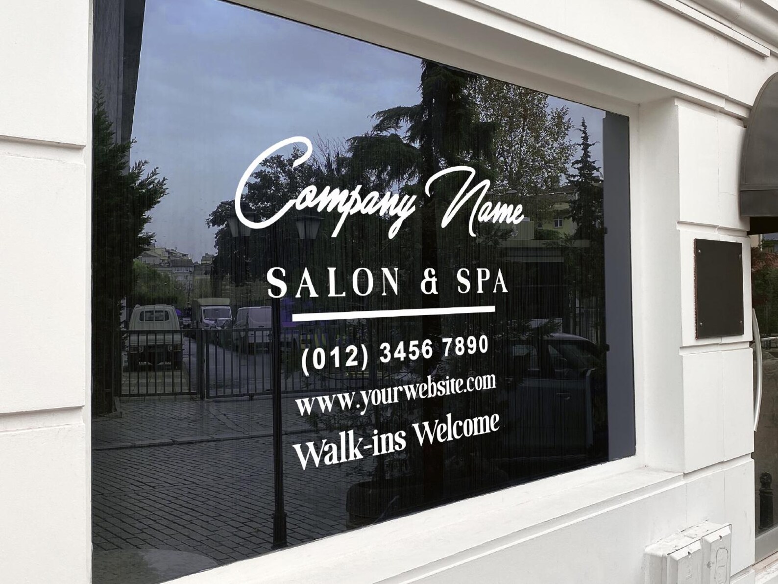 Personalized Window Sign - Your Company Name or Logo Storefront Vinyl Sticker Window Door ...