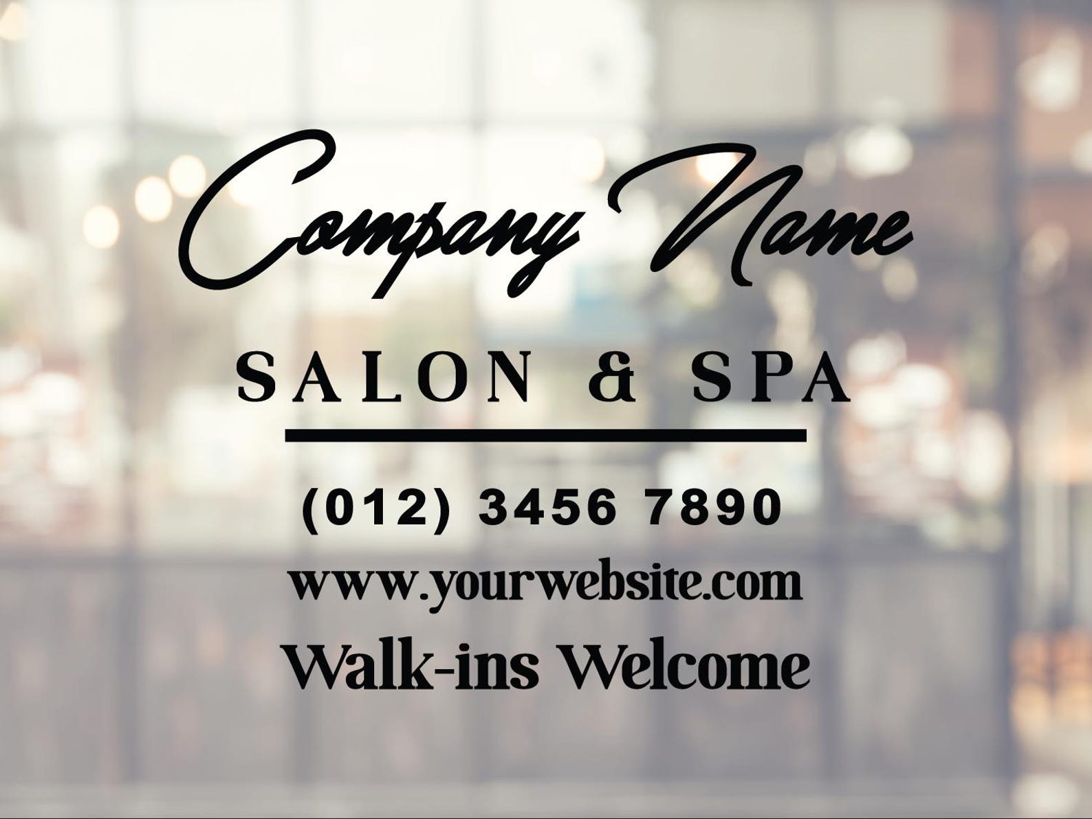 Personalized Window Sign - Your Company Name or Logo Storefront Vinyl ...