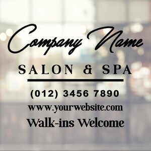 Personalized Window Sign - Your Company Name or Logo Storefront Vinyl ...
