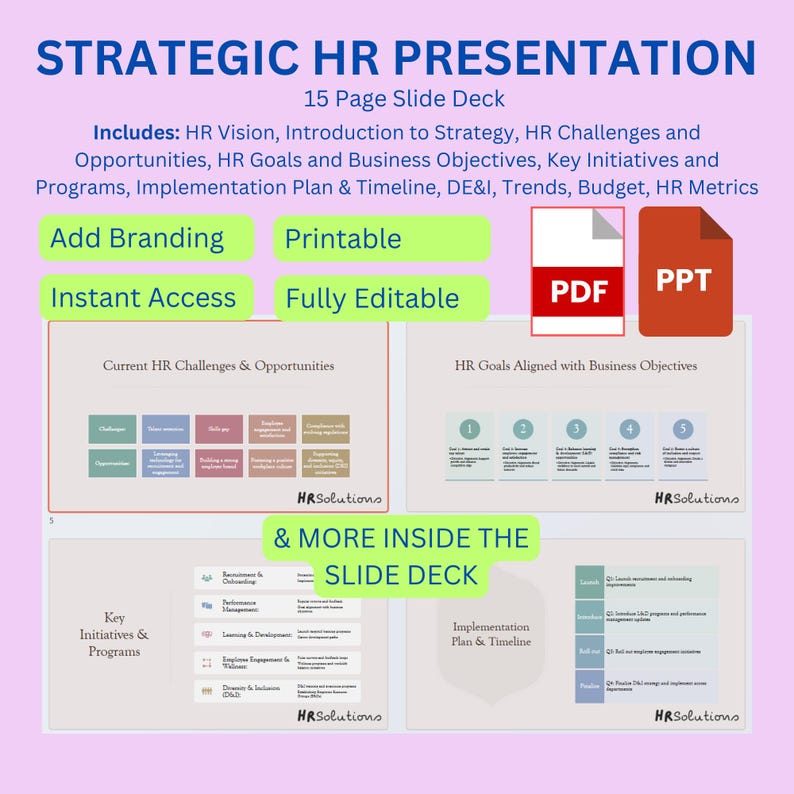 Human Resources Strategy Presentation | Powerpoint | HR Strategic ...