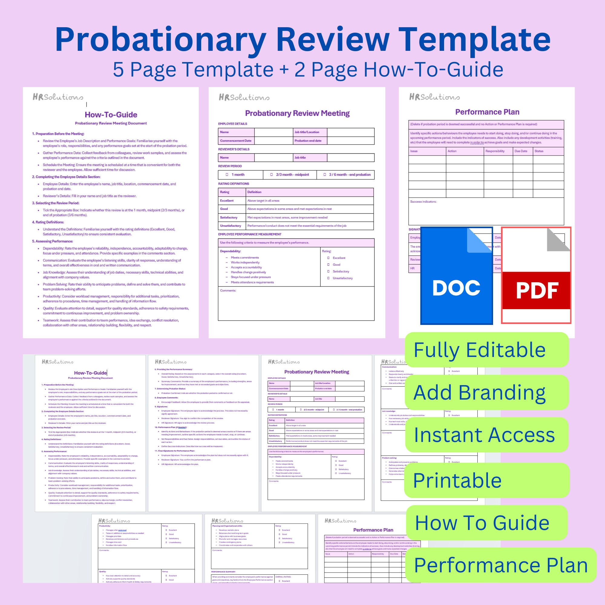 Employee Performance Review | 90-day Probationary Assessment | Employee ...