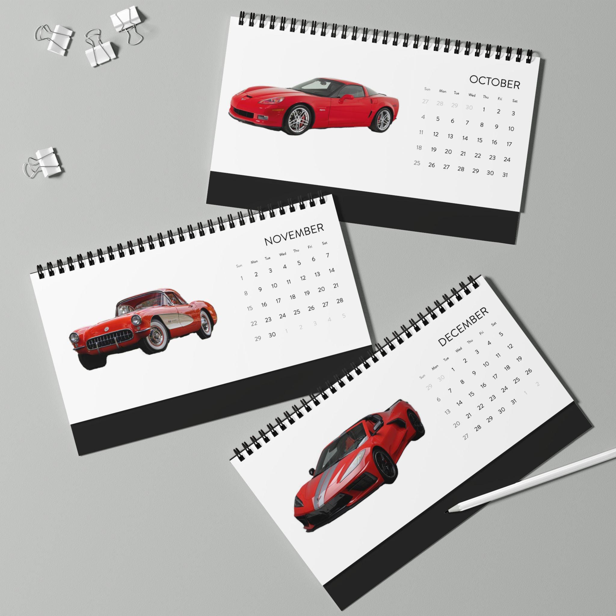Corvette Desktop Calendar (2026 Grid) - Etsy
