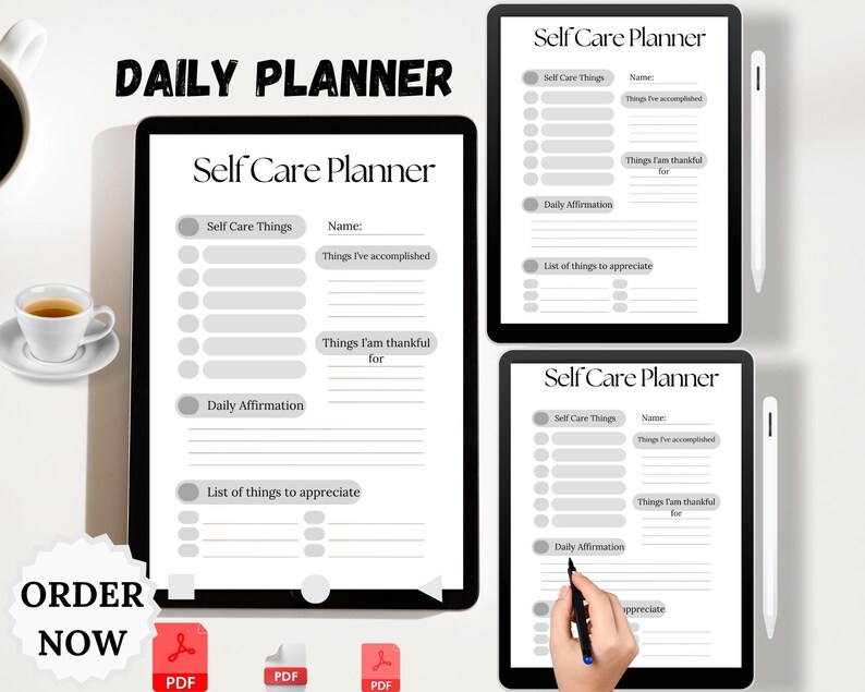 Editable Self Care Planner PDF, Customizable Self-care Checklist and ...