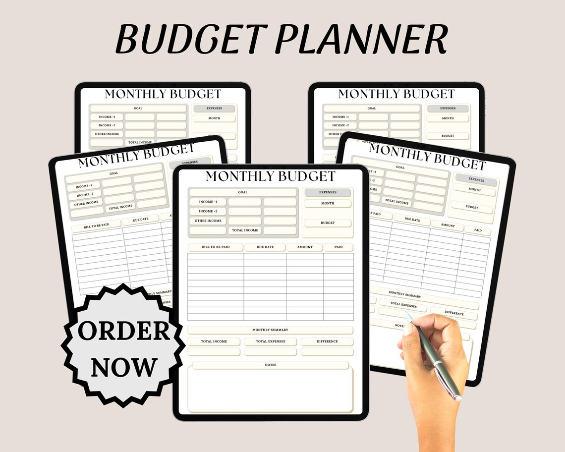 Professional Monthly Budget Planner, Clean Design for Smart Financial ...