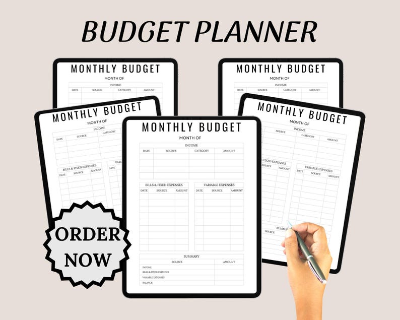 Editable Budget Planner PDF, Digital Finance Tracker, Personal Finance ...