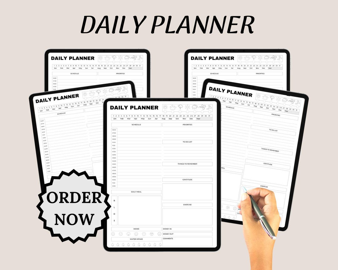 Printable Daily Planner Sheet, Organize Your Day, Perfect for Work or ...