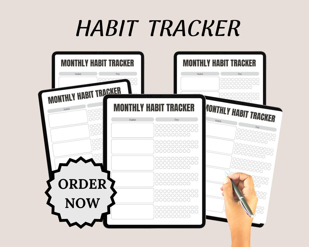 Monthly Habit Tracker PDF, Printable Goal Setting Tool, Aid for Self ...
