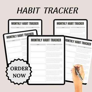 Monthly Habit Tracker PDF, Printable Goal Setting Tool, Aid for Self ...