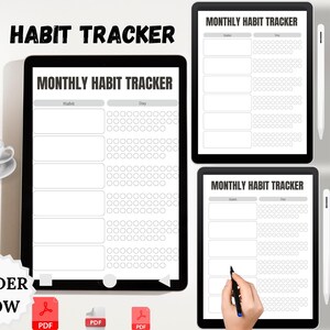 Monthly Habit Tracker PDF, Printable Goal Setting Tool, Aid for Self ...