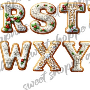 Christmas Cookie Clipart, Christmas Alphabet, Printable, Png ...