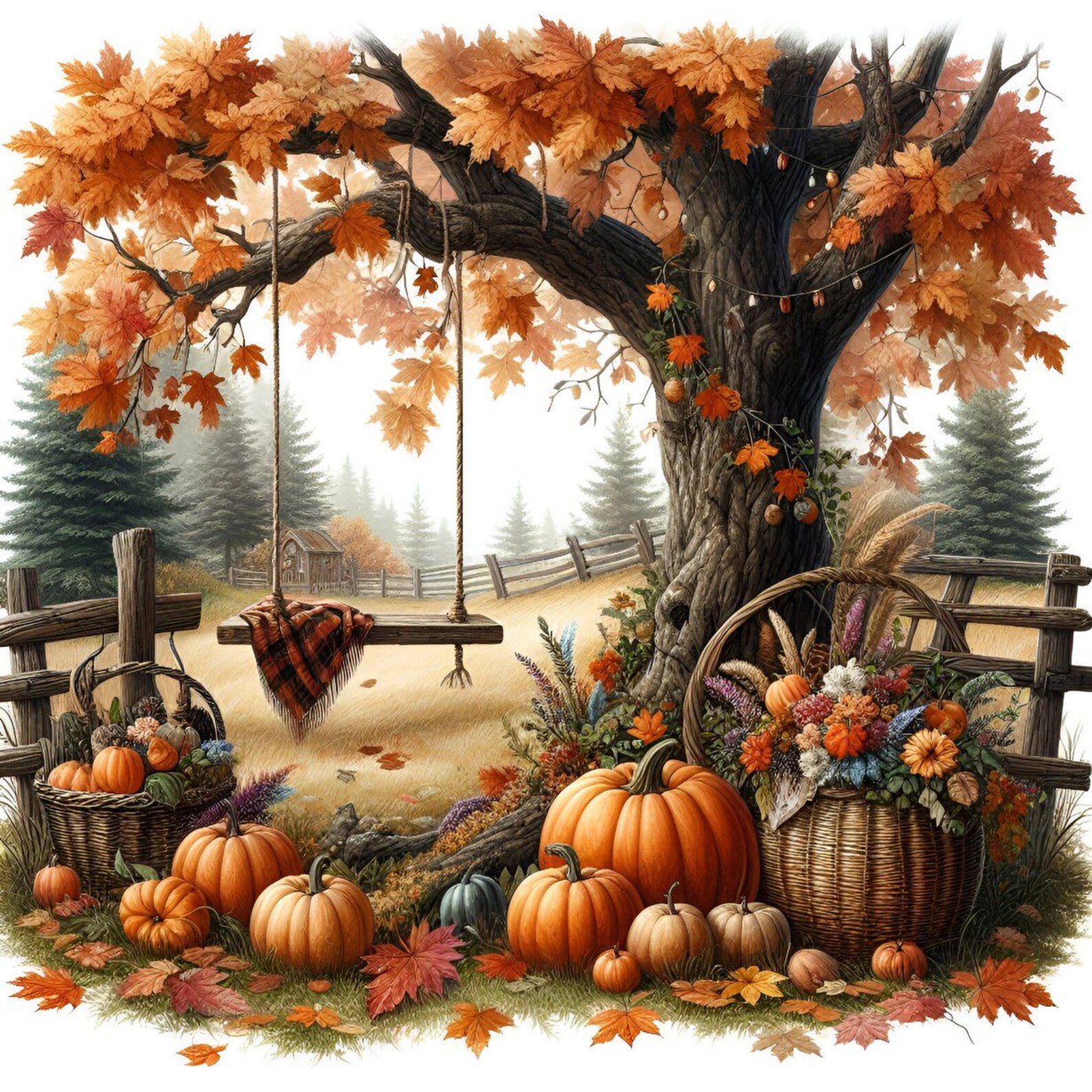 Watercolor Autumn Scenes: Printable Fall Graphics (digital Download) - Etsy