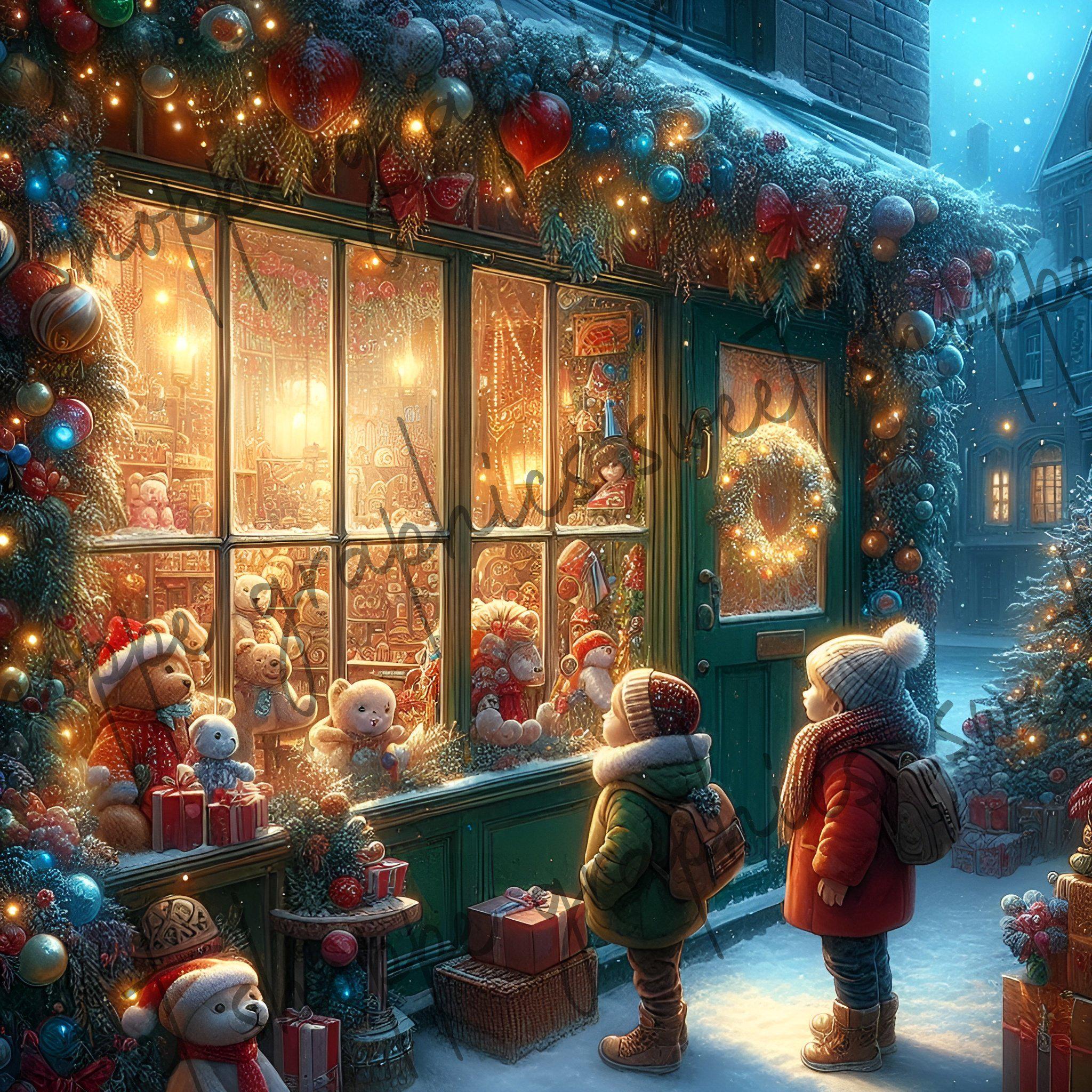 Christmas Scenes Watercolor Clipart, JPG, Graphics, Instant Download ...