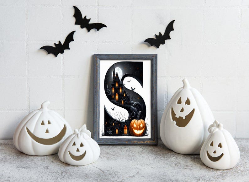 Haunted Alphabet Clipart, Haunted House Alphabet, Printable, Png ...