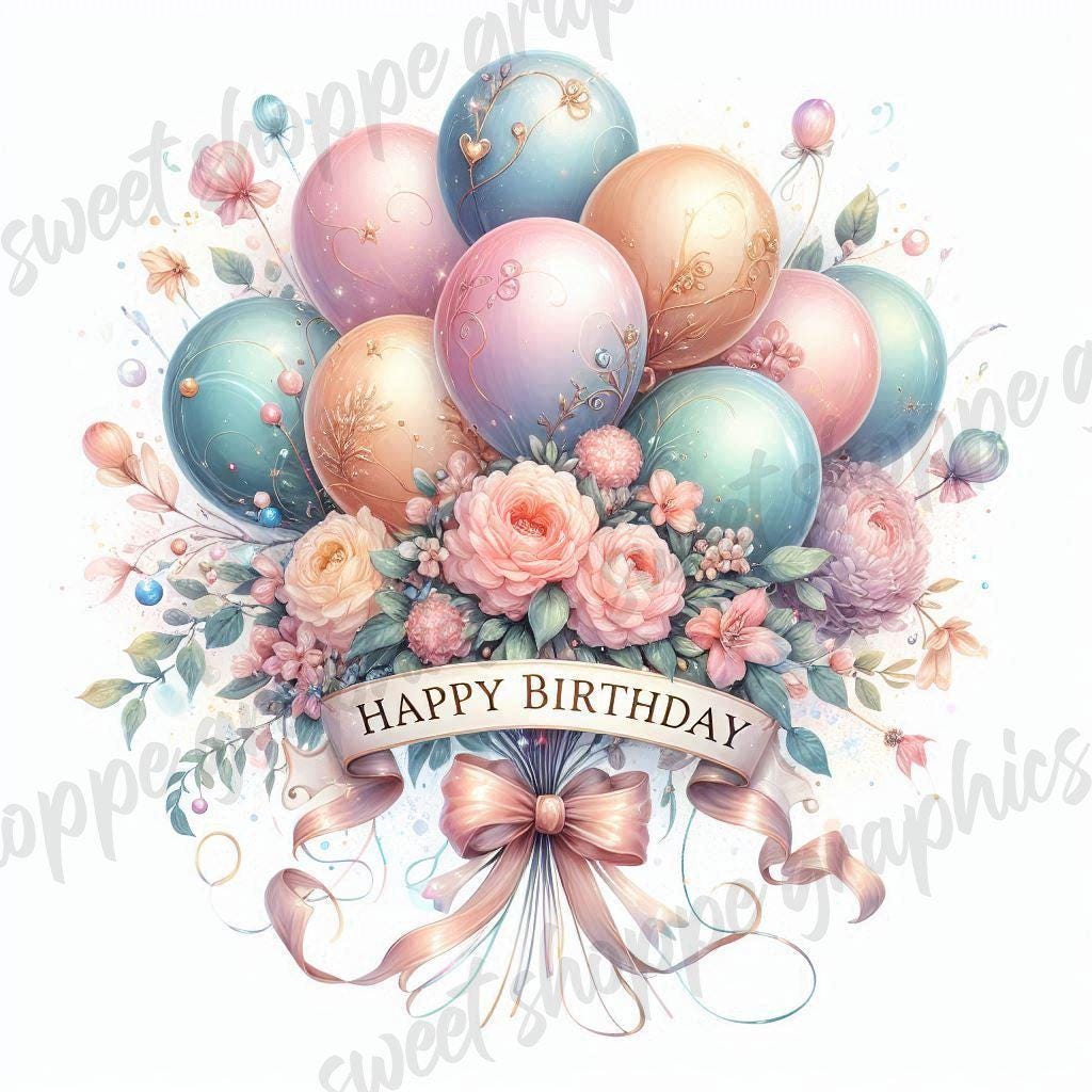 Watercolor Balloon Clipart: Birthday Party Graphics (digital Download ...
