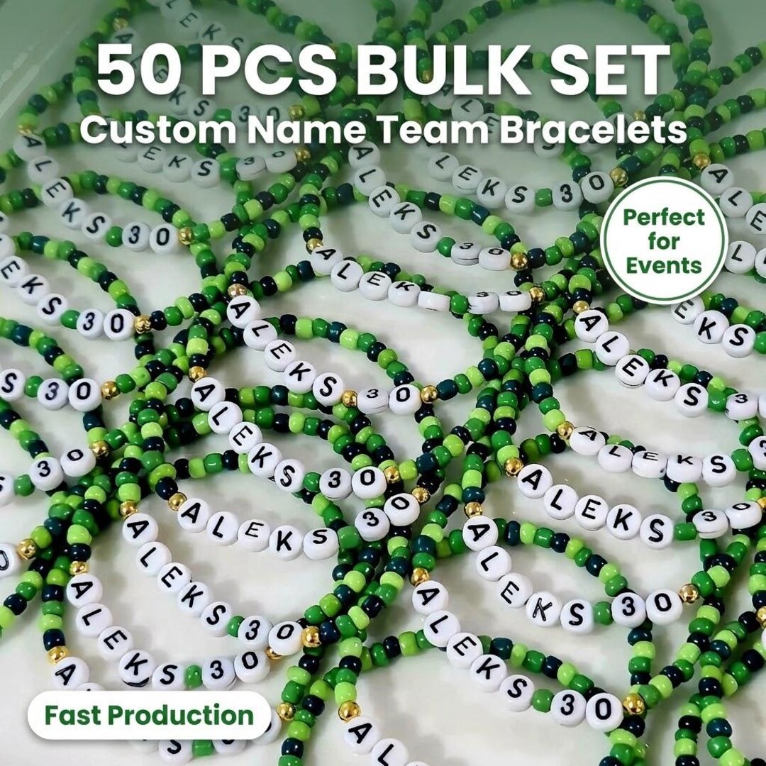 Bulk School Name Bracelets, Class Gift, Custom Student Bracelet, Party ...