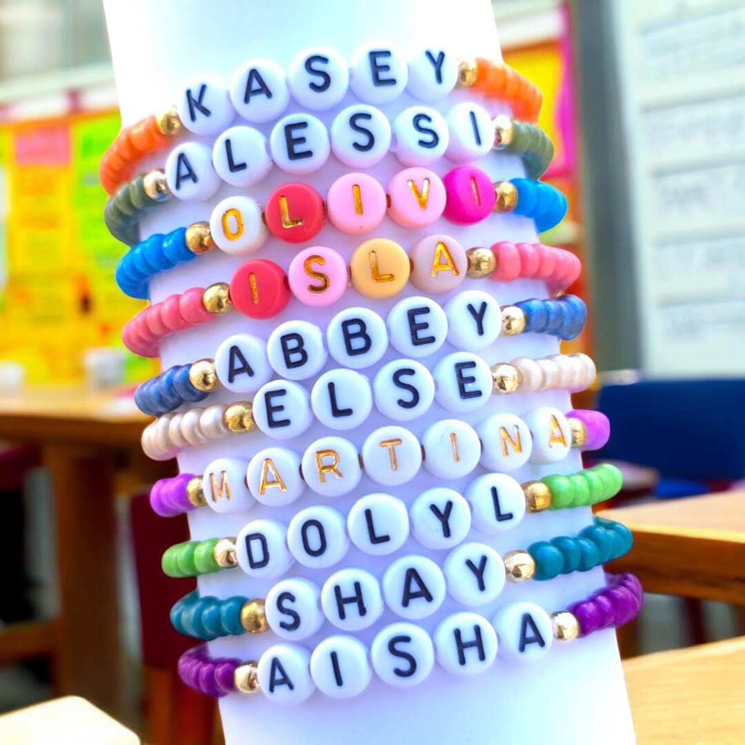Custom Teacher Gift Bracelet | Classroom Student Name Bracelets | Bulk ...