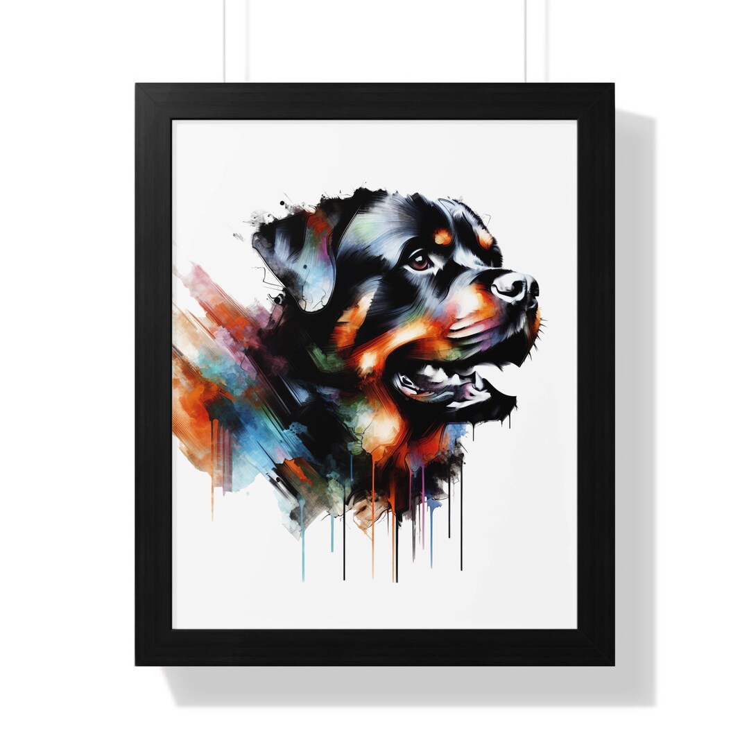 Rottweiler Posters, Dog Art Prints, Colorful Pet Portrait Posters ...