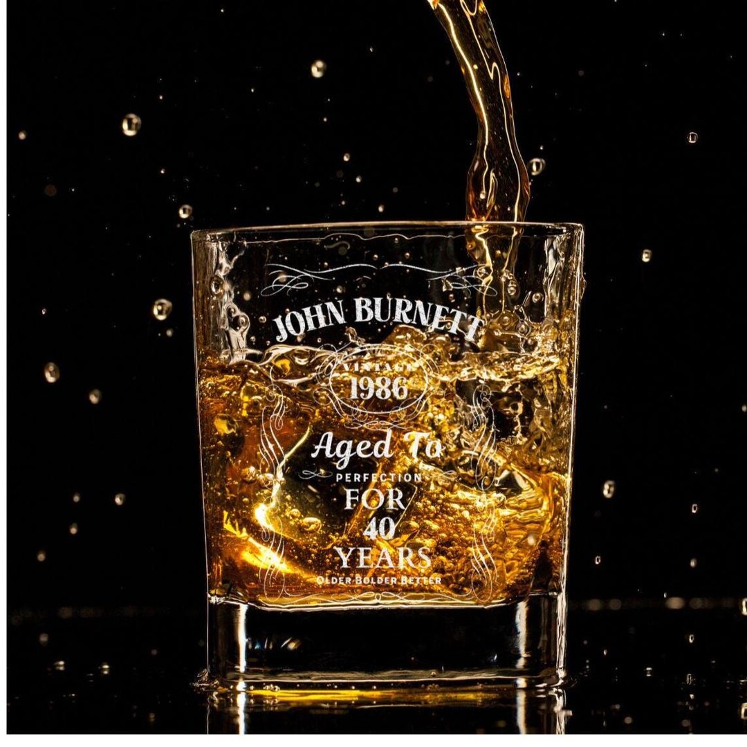 Personalized Aged to Perfection Whiskey Glass, Custom Name Birth Year ...