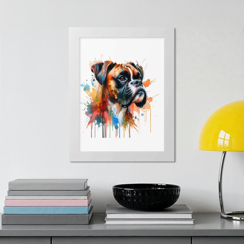 Boxer Dog Posters, Watercolor Art Print, Pet Portrait, Unique Wall ...