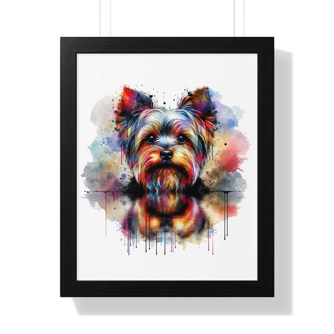 Colorful Yorkie Dog Art Print, Watercolor Yorkshire Terrier Poster ...