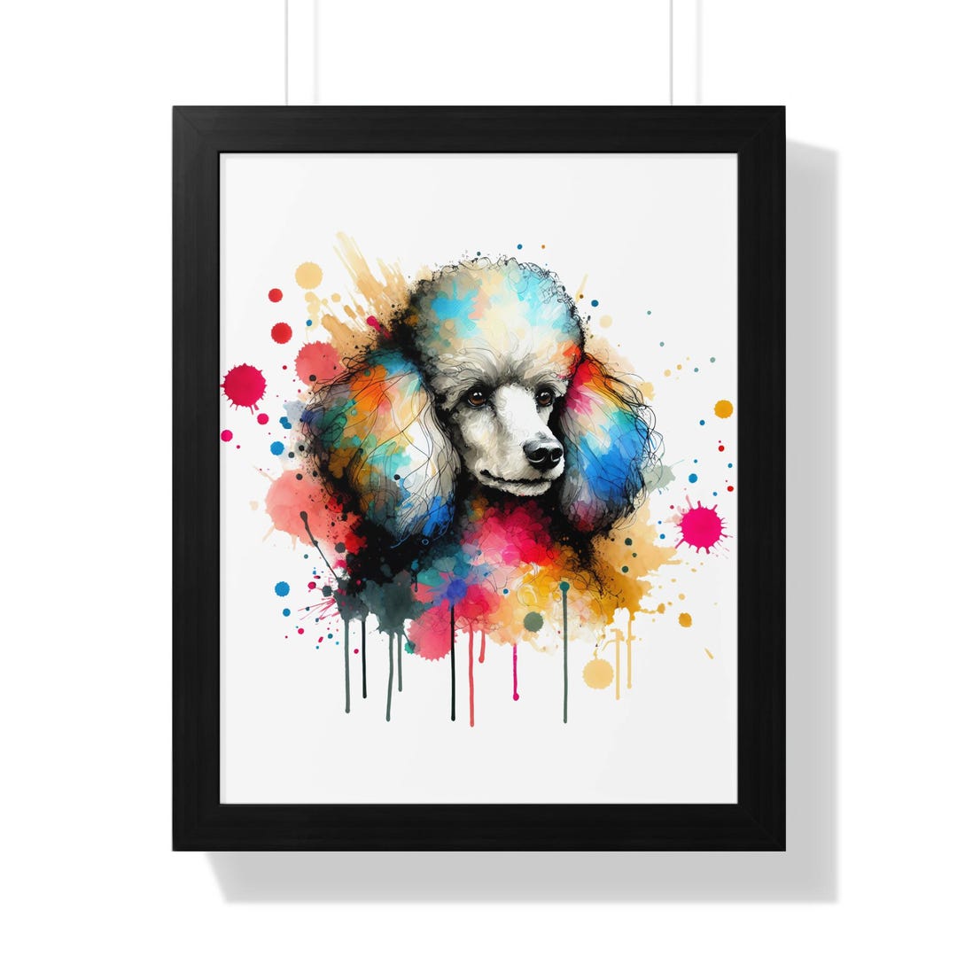 Colorful Poodle Abstract Art Poster, Splash Art Dog Print, Modern ...