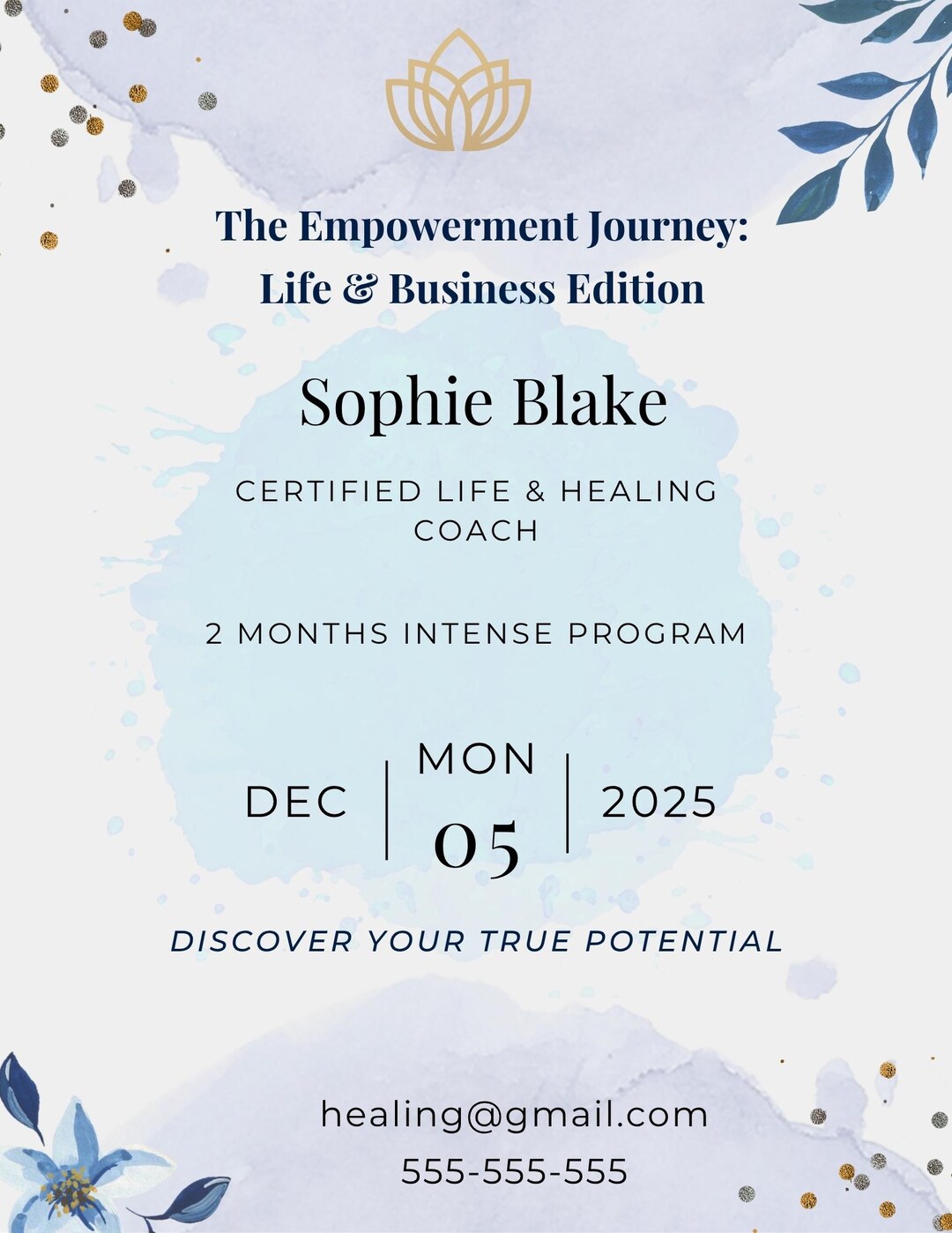 Wellness Coach Flyer: Editable Healing Program Canva Template ...