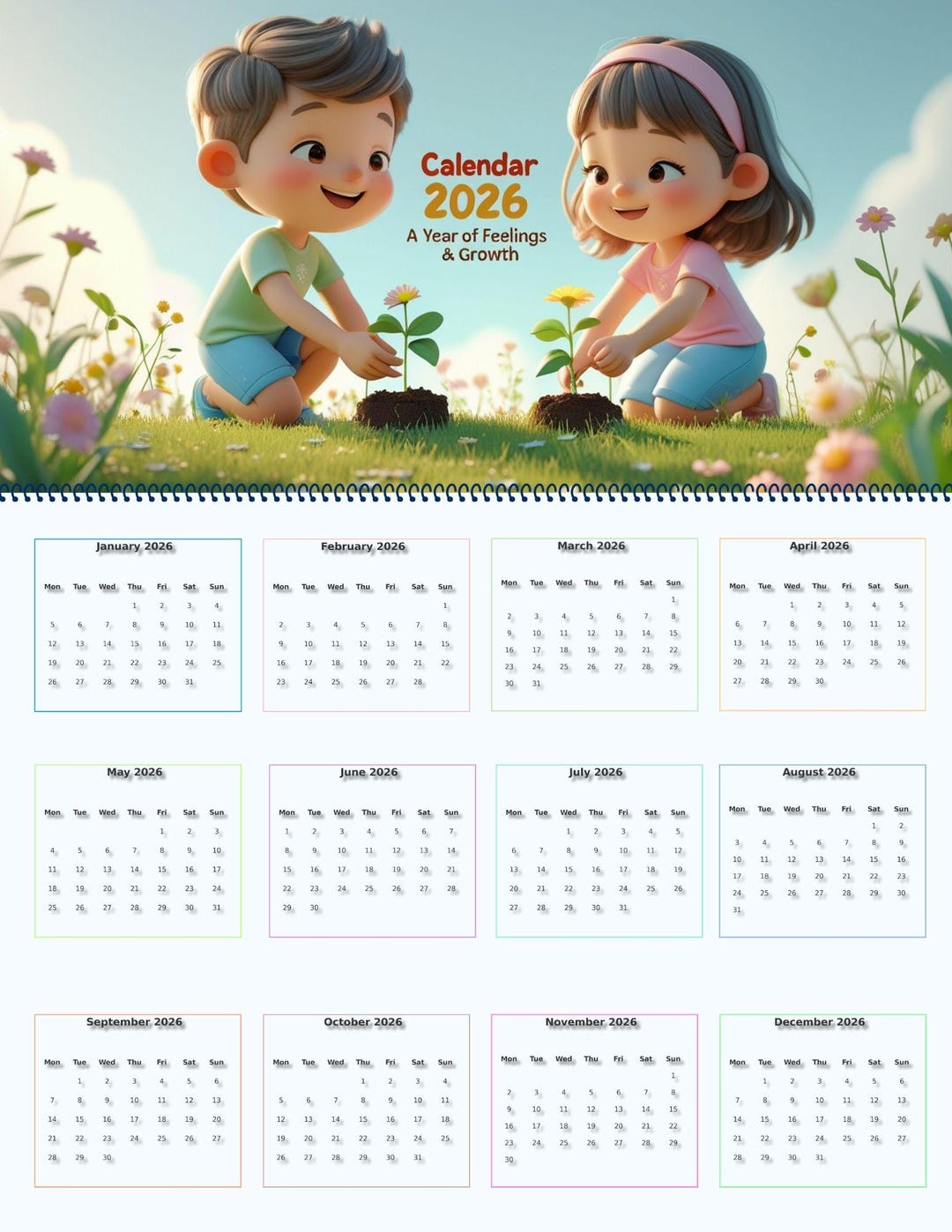 2026 Kids SEL Calendar | Social Emotional Learning Printable | Emotions ...