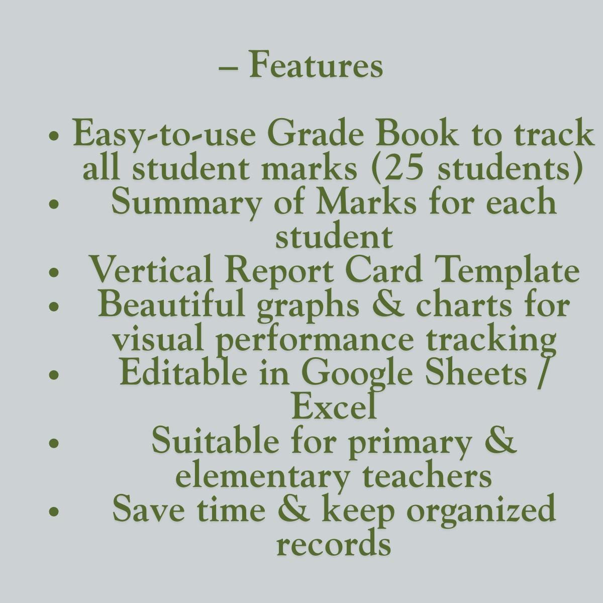 Editable Grade Book & Report Card Template With Graphs (google Sheets ...