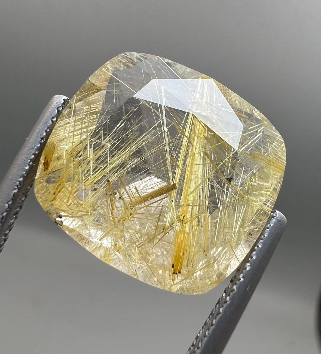 12.50 Carat Natural Rare Yellow Quartz With Unique Star Yellow Rutile ...